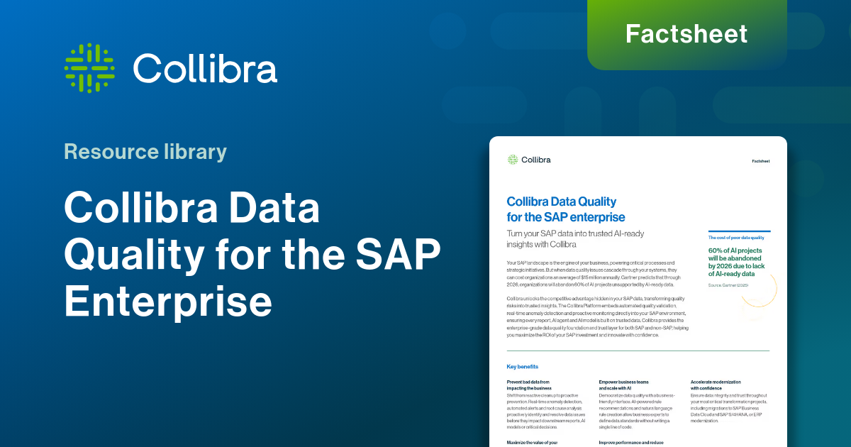 Collibra Data Quality for the SAP Enterprise | Collibra