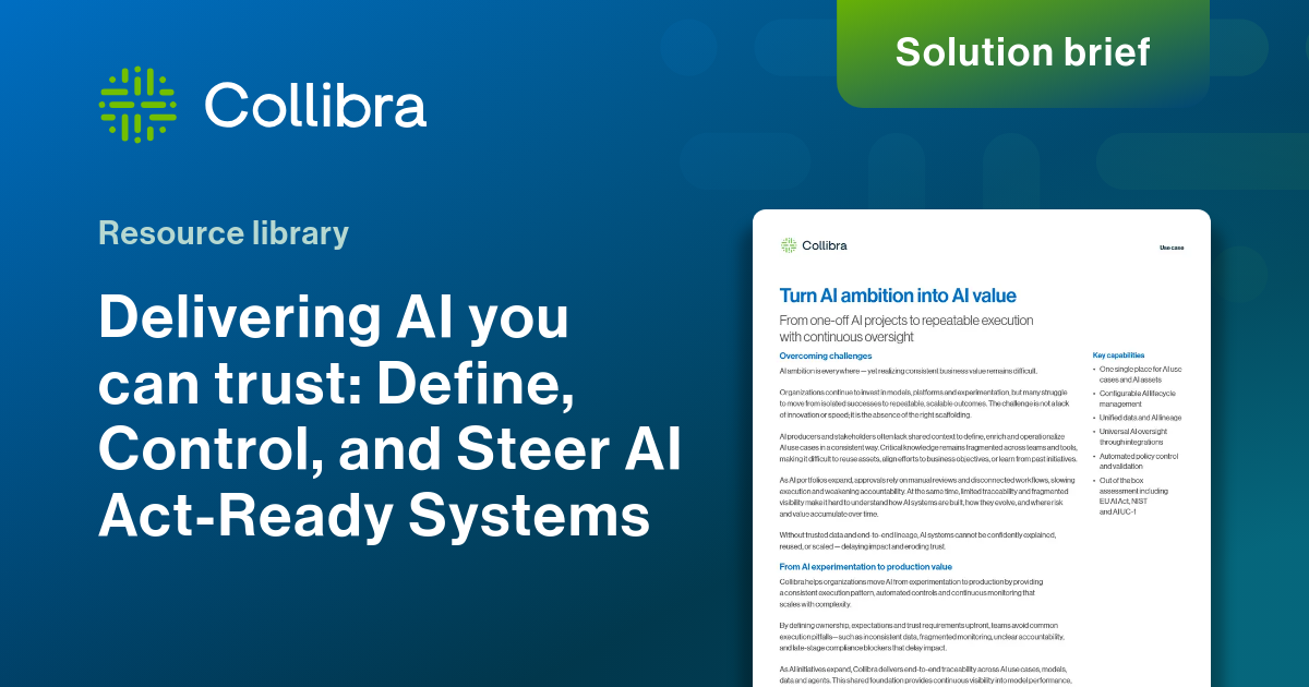 Delivering AI You Can Trust | Collibra | Collibra