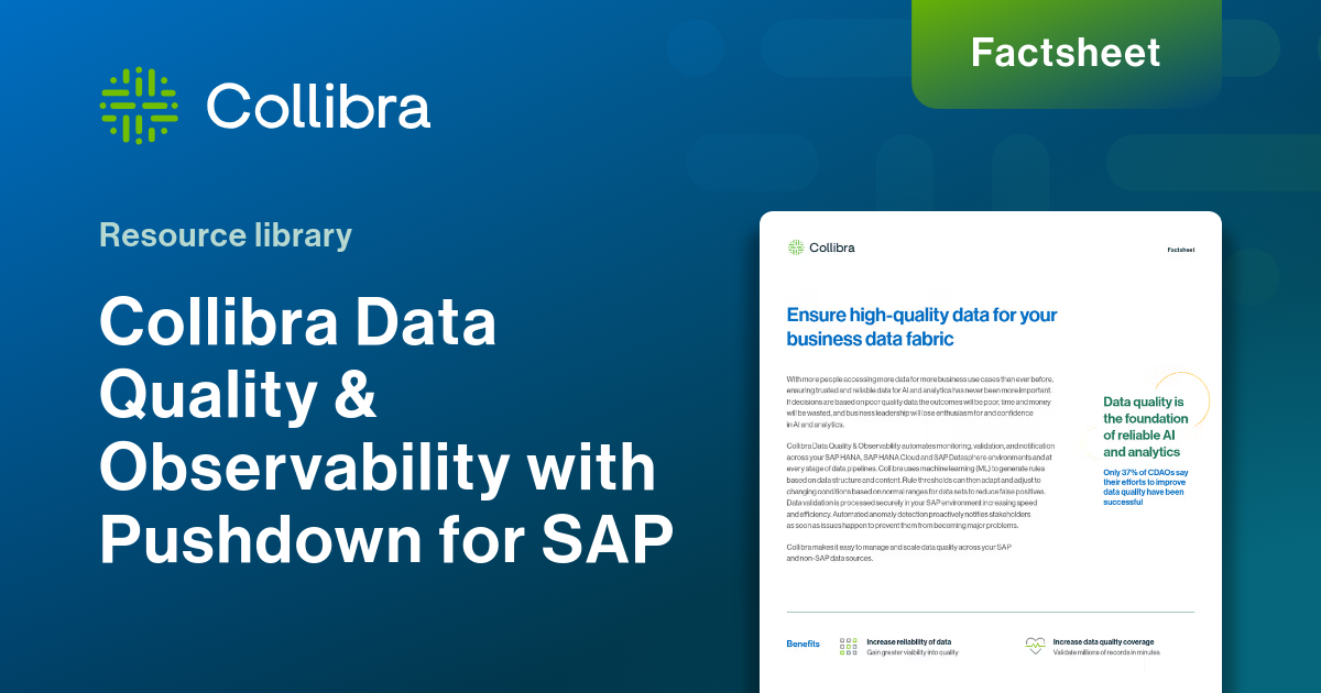 Boost Data Quality with Collibra for SAP | Collibra