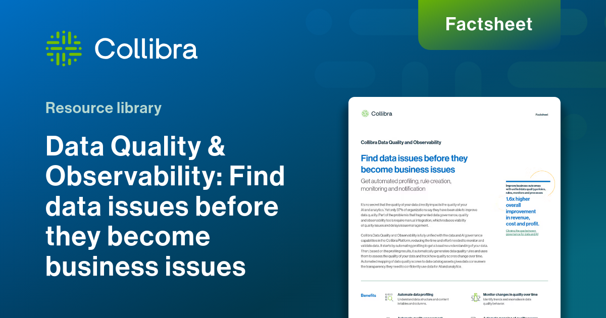 Catch data issues | Collibra Data Quality & Observability | Collibra