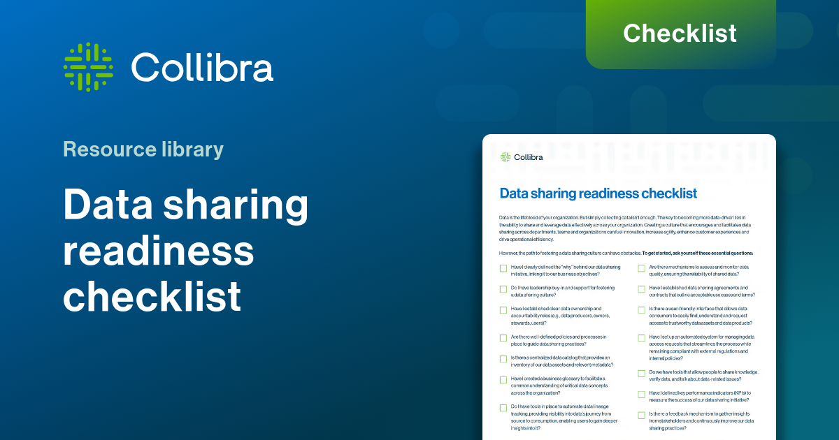 Data sharing readiness checklist | Collibra