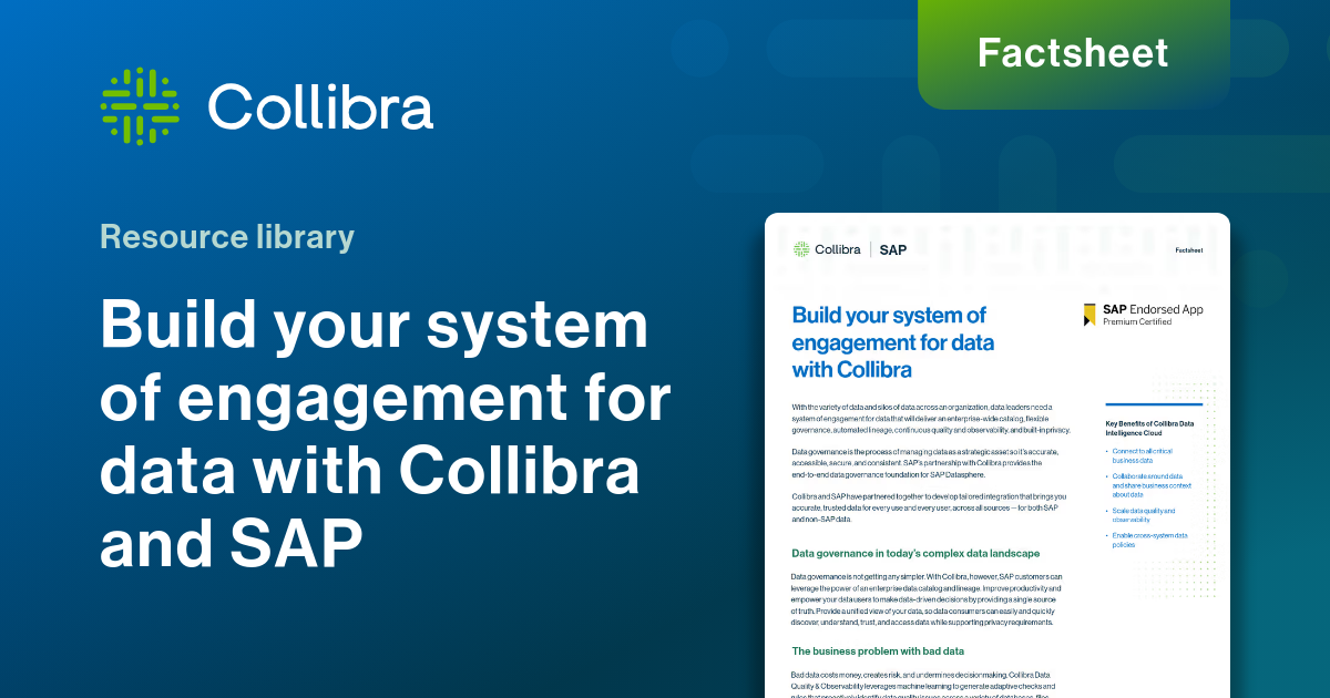 Build your system of engagement for data with Collibra and SAP ...